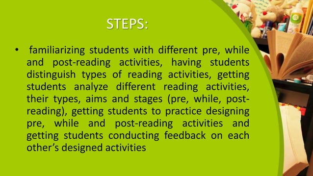 Creating pre, while, post reading activities | PPTX | Homework and ...