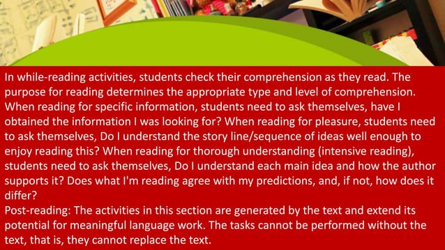 Creating pre, while, post reading activities | PPTX | Homework and ...