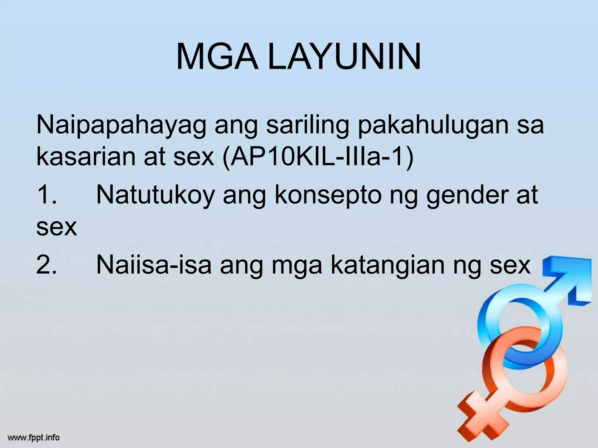 Aralin 1: Kasarian sa Ibat-ibang Lipunan | PPT