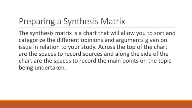 Lesson 13 synthesizing information from relavant literature | PPTX