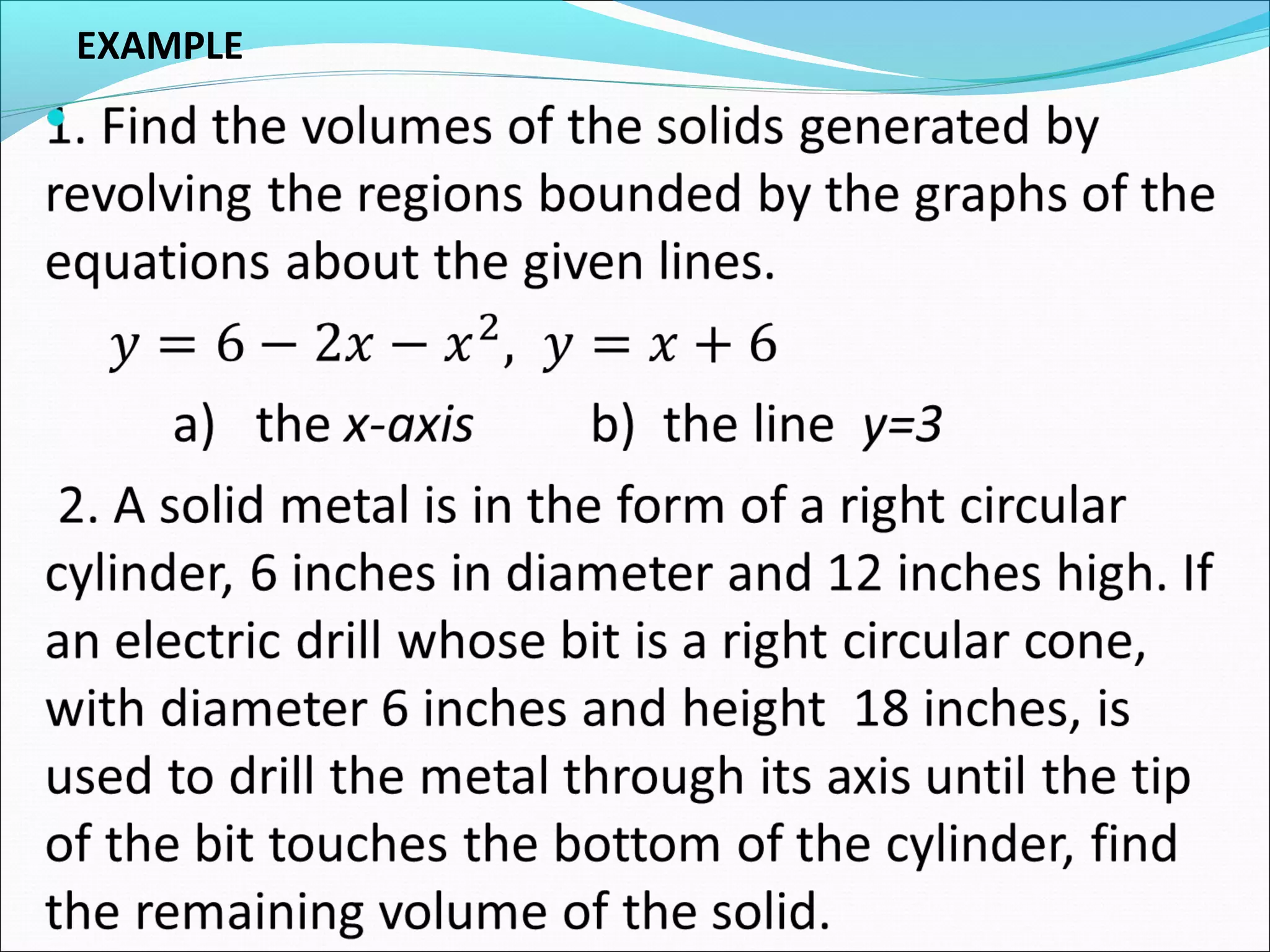Lesson 13 volume of solids of revolution | PPT