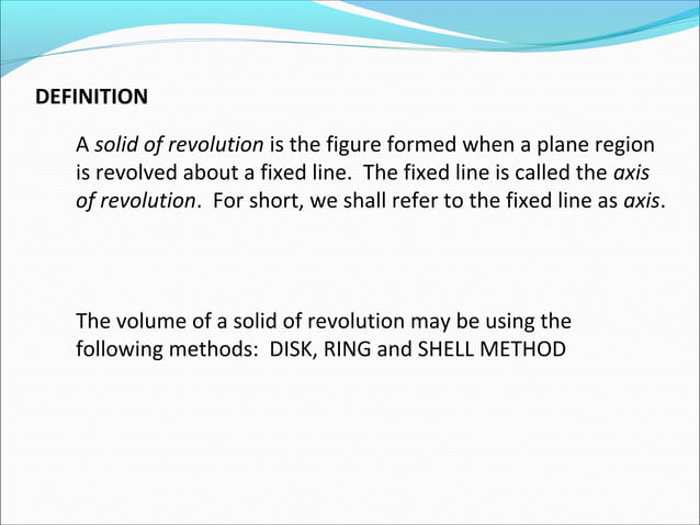 Lesson 13 volume of solids of revolution | PPT | Physics | Science