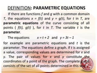 Lesson 14 a - parametric equations | PPT