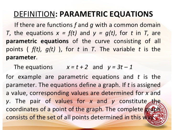 Lesson 14 a - parametric equations