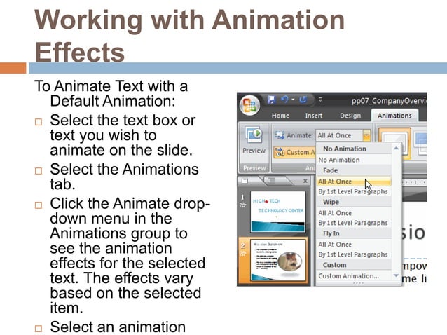 Lesson 14 animating text and objects | PPTX