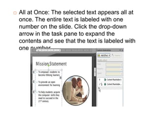 Lesson 14 animating text and objects | PPTX