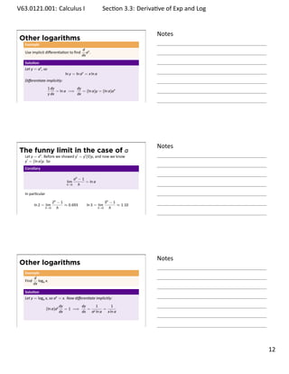 Lesson 14: Derivatives of Logarithmic and Exponential Functions ...