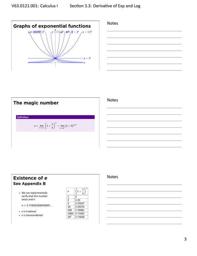 Lesson 14: Derivatives of Logarithmic and Exponential Functions ...