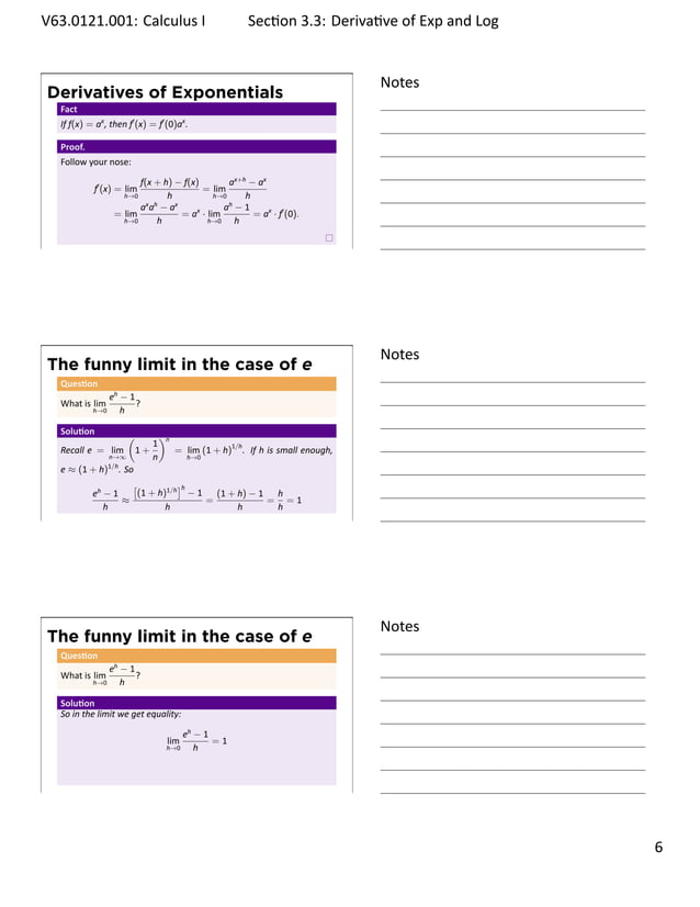 Lesson 14: Derivatives of Logarithmic and Exponential Functions ...