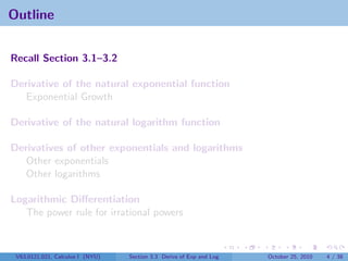 Lesson 14: Derivatives of Exponential and Logarithmic Functions ...