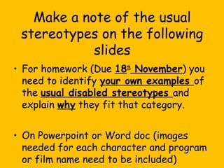 AS Media Lesson 14 - Representation of disability | PPT