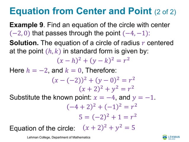 Lesson 14: Equation of a Circle | PPTX