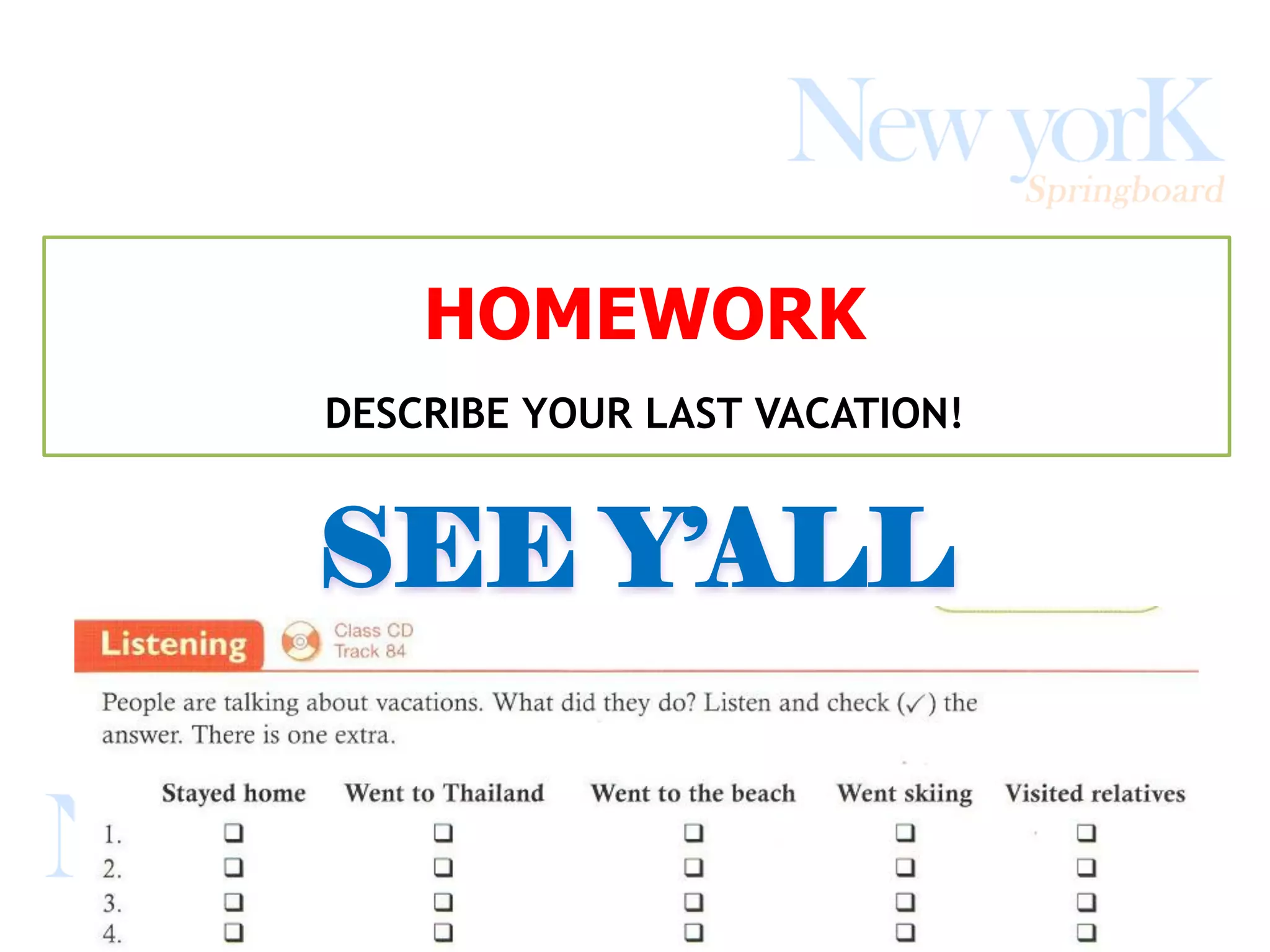 Lesson 14 my last vacation | PDF