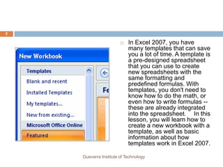 Lesson 14 Using Templates | PPTX
