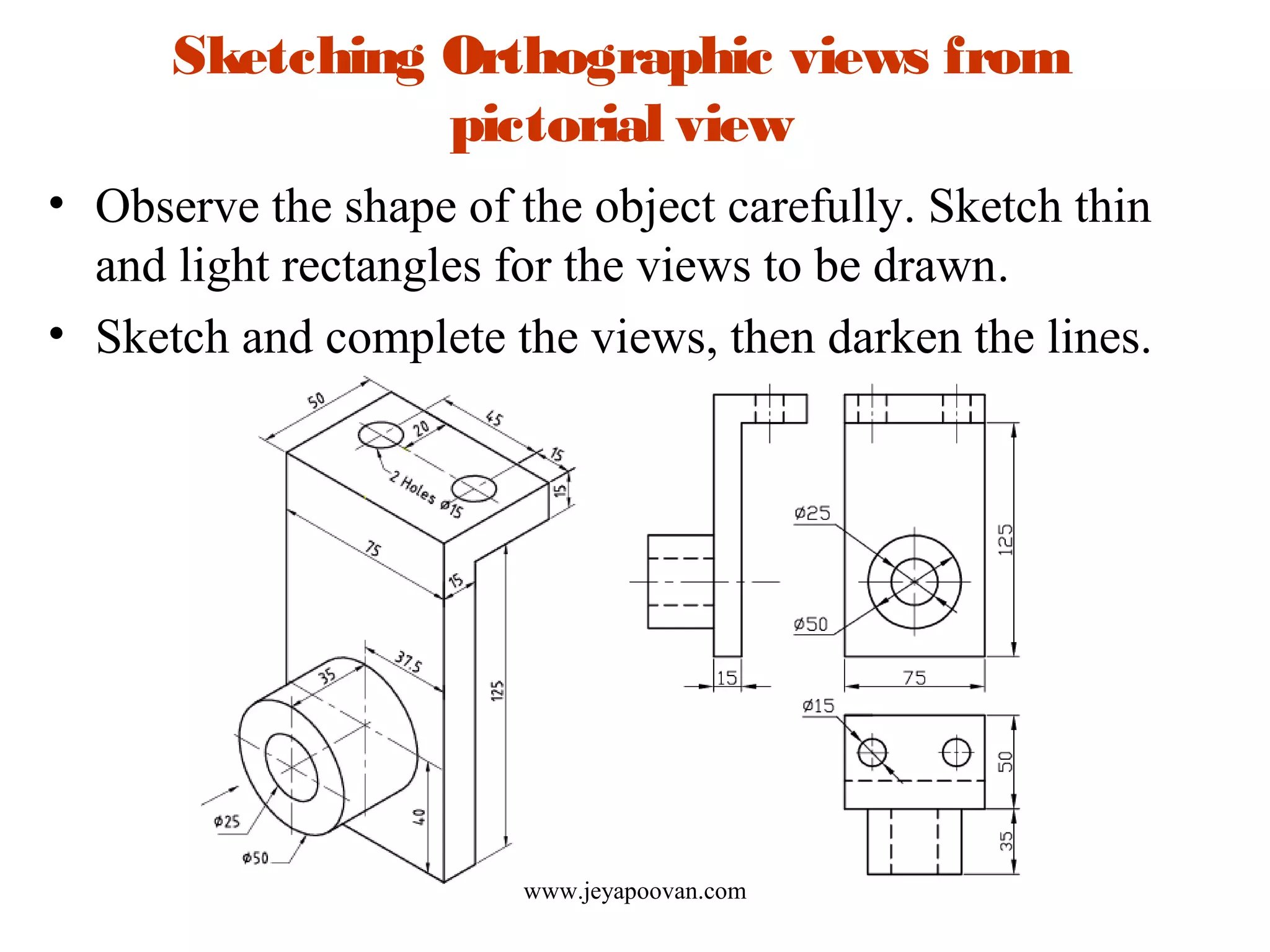 Lesson 14 Freehand sketching - Orthographic projections - Part I | PPT