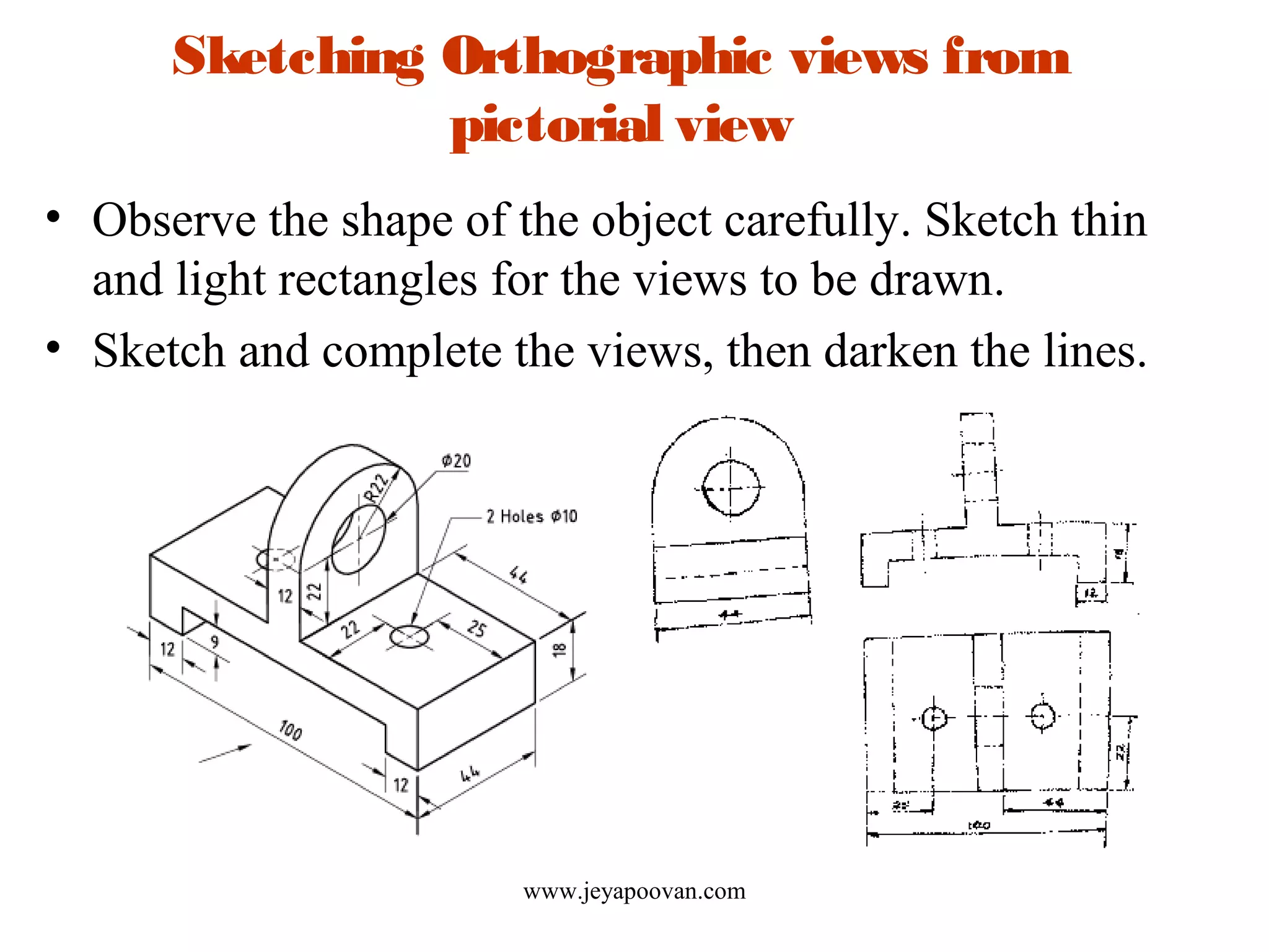 Lesson 14 Freehand sketching - Orthographic projections - Part I | PPT Lesson 14 Freehand sketching - Orthographic projections - Part I | PPT