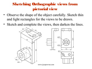 Lesson 14 Freehand sketching - Orthographic projections - Part I | PPT