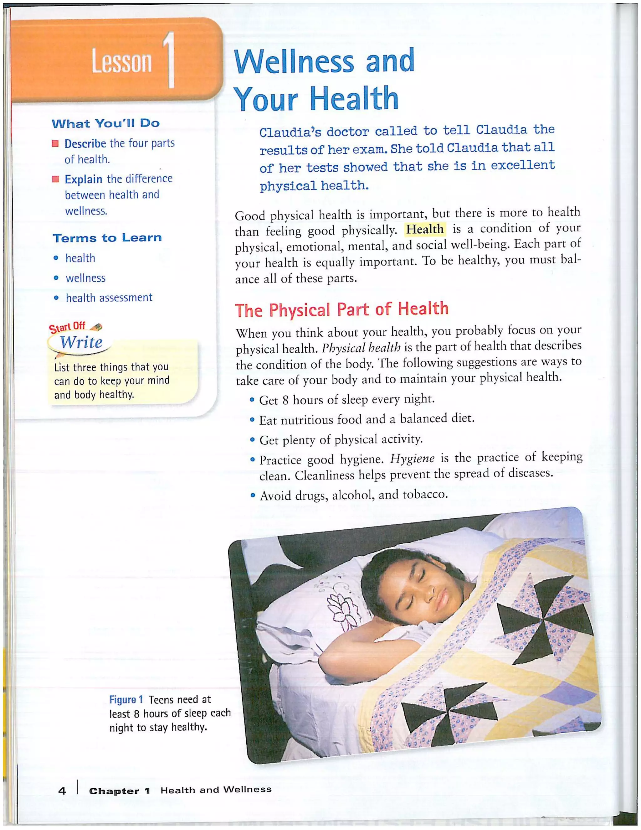 Lesson 1 (4 parts of health) | PDF