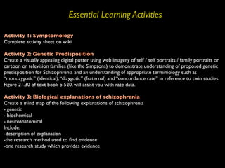 Lesson 14 schizophrenia biological factors | KEY