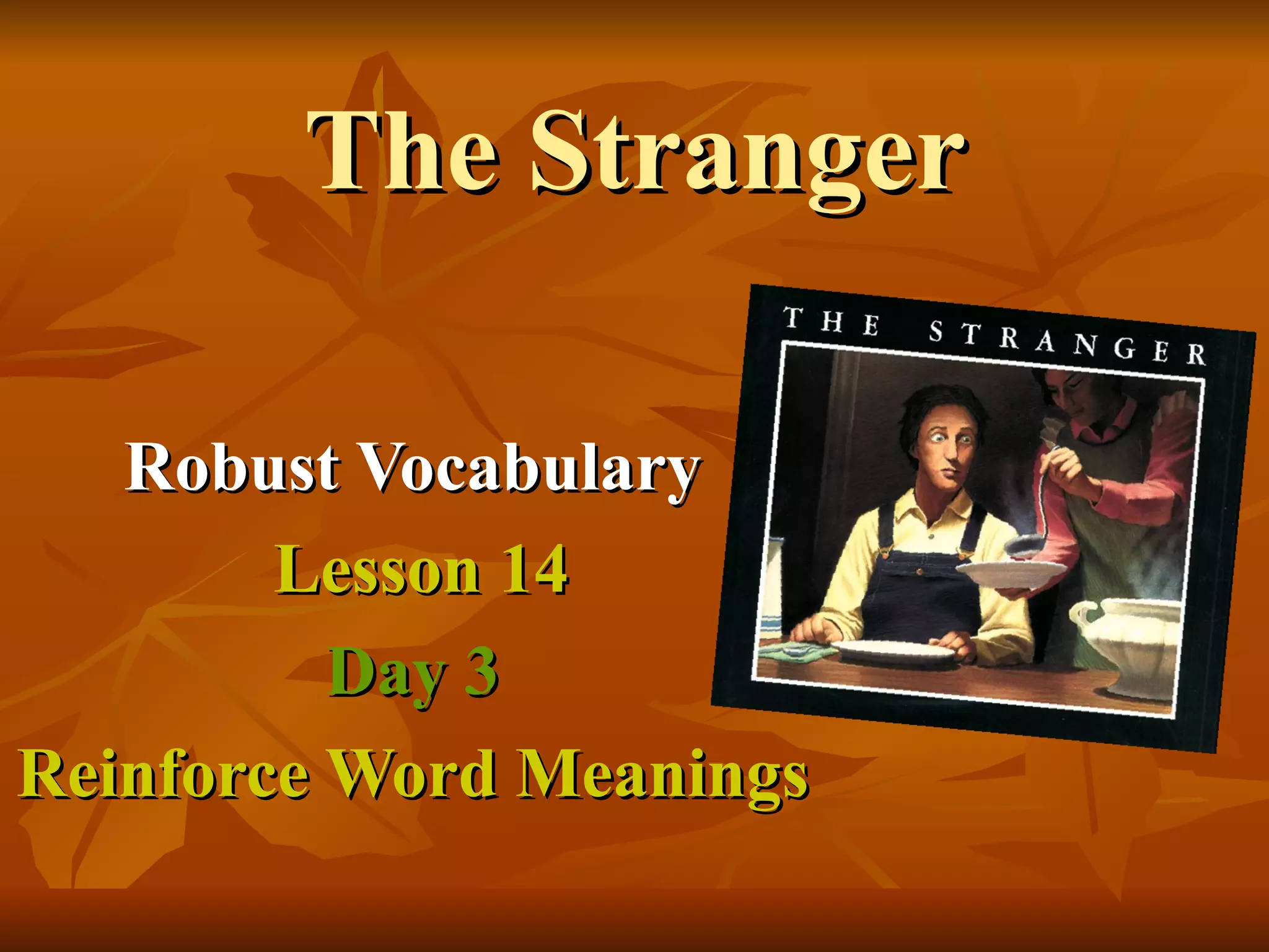 Lesson14 Robust Vocabulary - The Stranger - Storytown 4th Grade | PPT