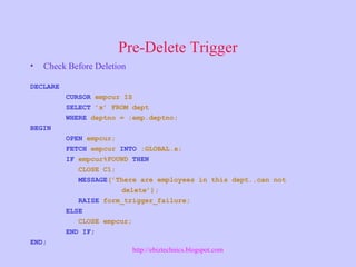 Oracle Forms : Transnational Triggers | PPT