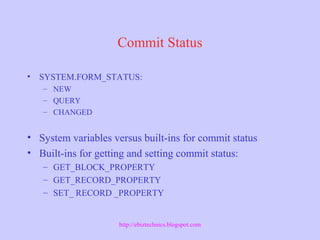 Oracle Forms : Transnational Triggers | PPT