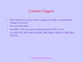 Oracle Forms : Transnational Triggers | PPT