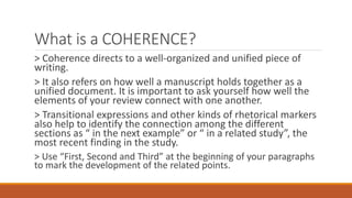 Lesson 14 writing coherent review of literature | PPTX