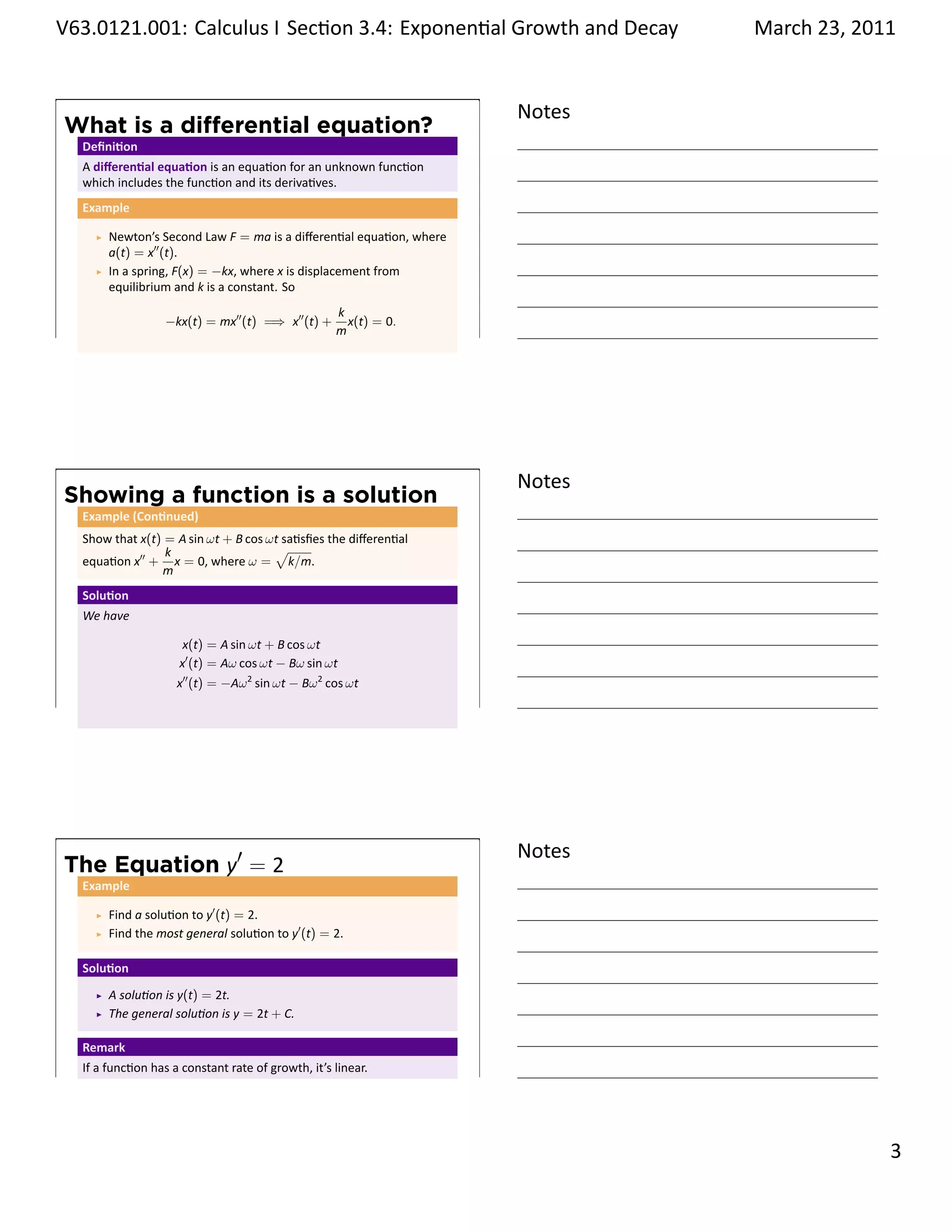 Lesson 15: Exponential Growth and Decay (handout) | PDF | Chemistry ...