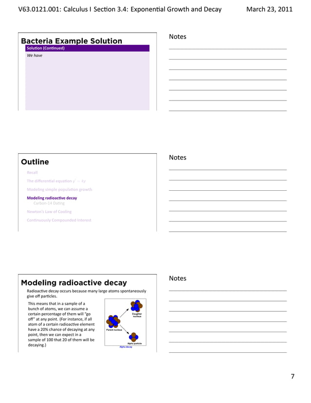 Lesson 15: Exponential Growth and Decay (handout) | PDF