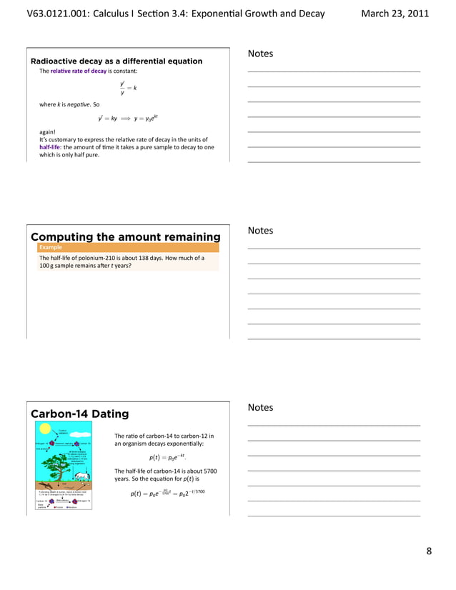 Lesson 15: Exponential Growth and Decay (handout) | PDF