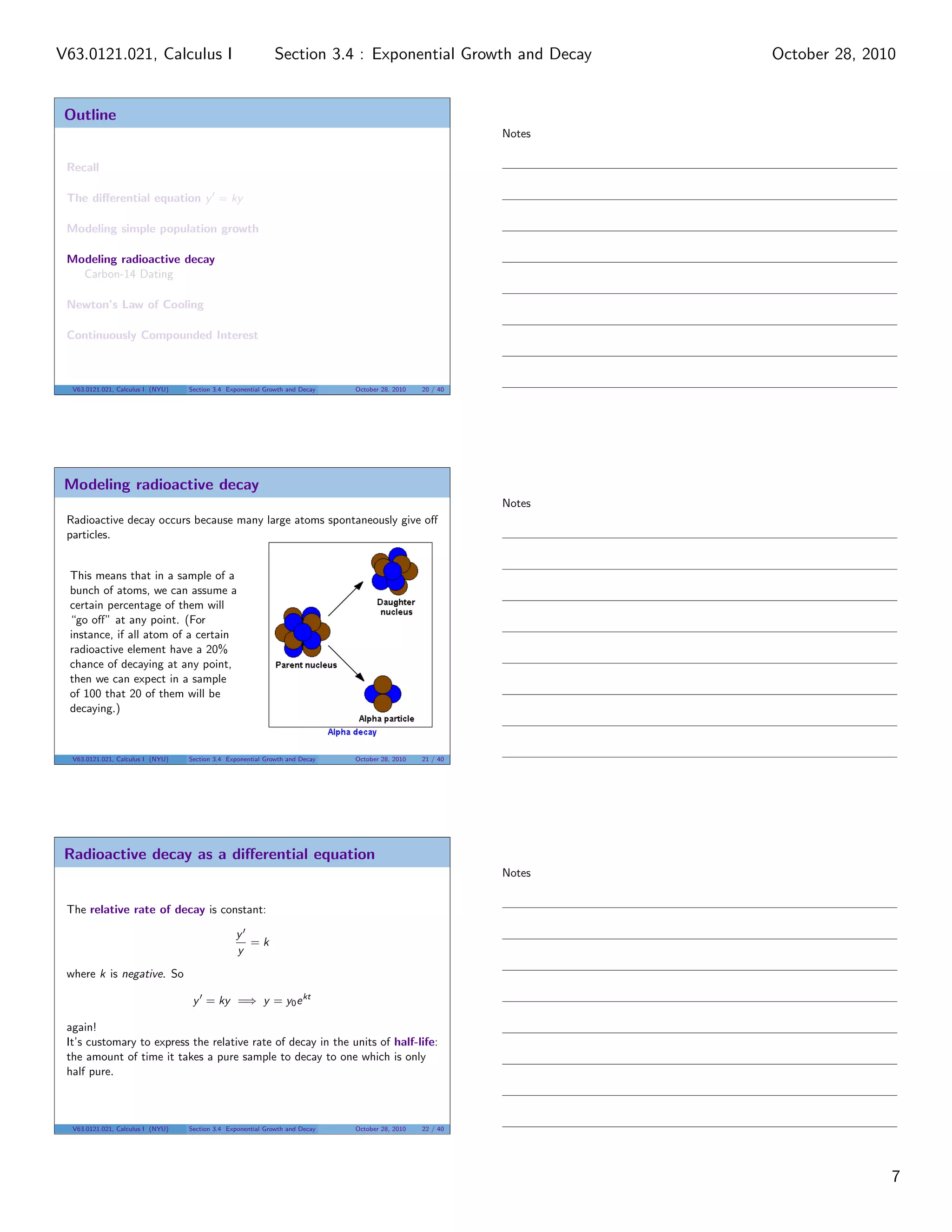 Lesson 15: Exponential Growth and Decay (Section 021 handout) | PDF