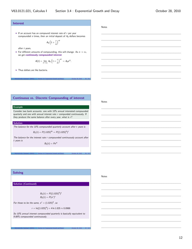 Lesson 15: Exponential Growth and Decay (Section 021 handout) | PDF
