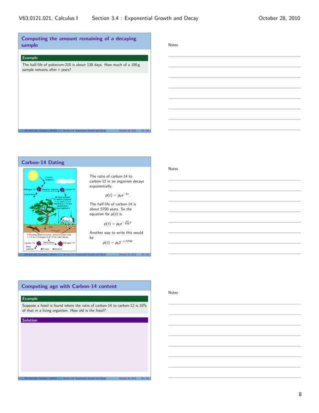 Lesson 15: Exponential Growth and Decay (Section 021 handout) | PDF