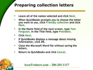 AccuTrainers Mastering QuickBooks Lesson15 Presentation | PPT