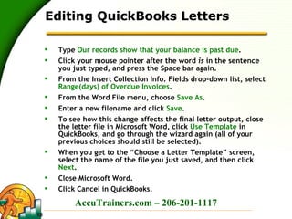 AccuTrainers Mastering QuickBooks Lesson15 Presentation | PPT
