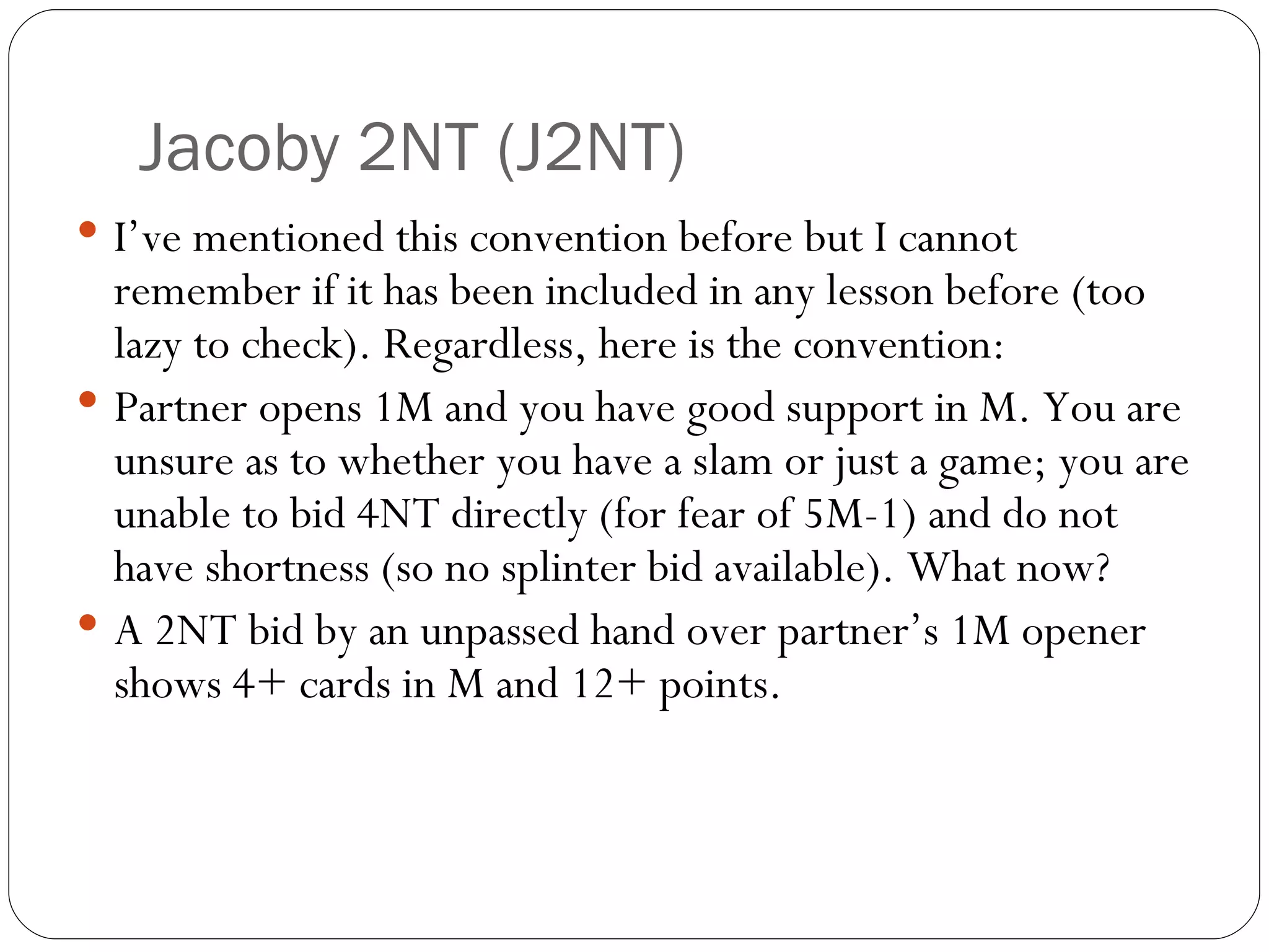 Lesson 15 The Basics And The Premise Of 2 Over 1 | PPT