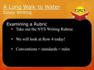 A Long Walk to Water: Lesson15 unit2 | PPTX