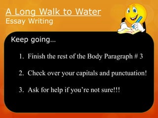 A Long Walk to Water: Lesson15 unit2 | PPTX