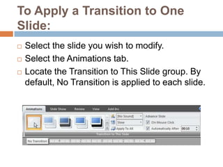 Lesson 15 using transitions | PPTX