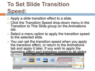 Lesson 15 using transitions | PPTX