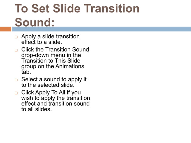 Lesson 15 using transitions | PPTX