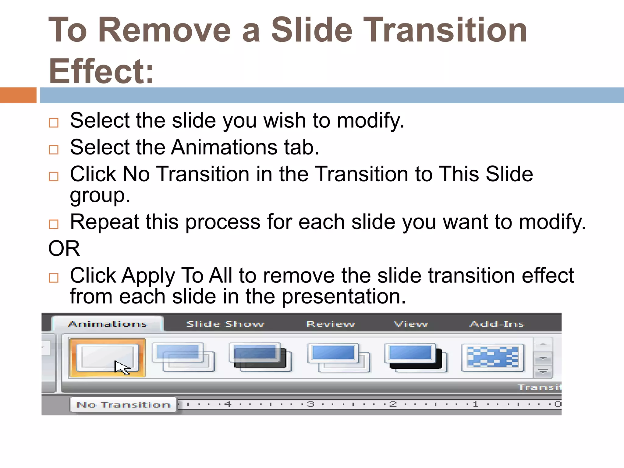 Lesson 15 using transitions | PPT