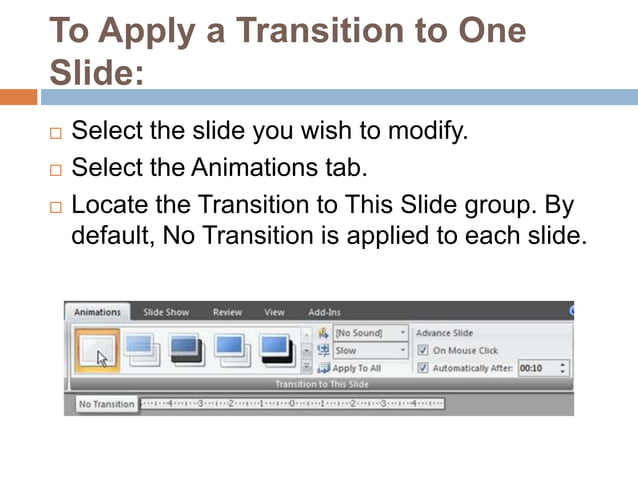 Lesson 15 using transitions | PPT