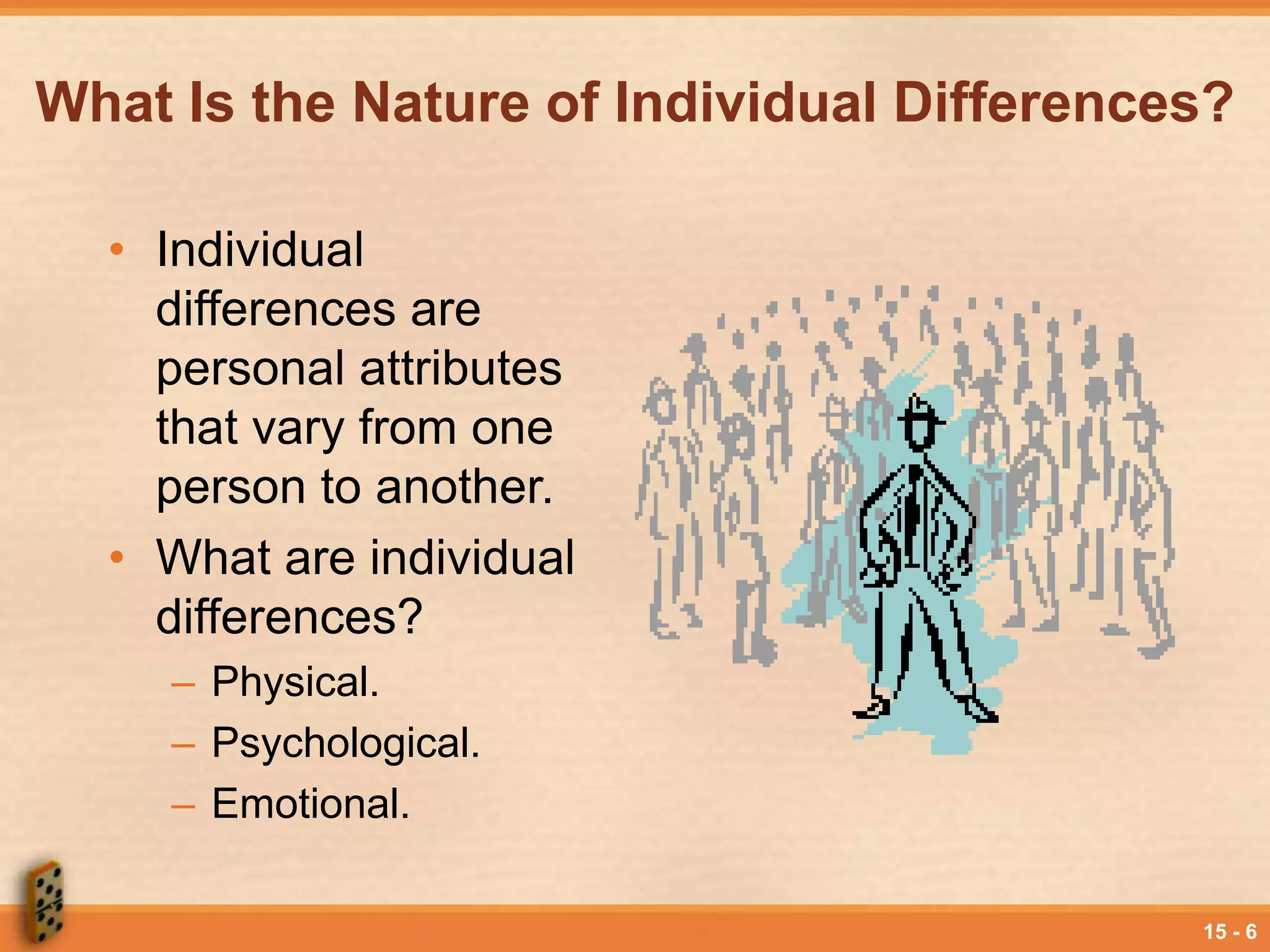 Lesson 15 Basic Elements of Individual Behavior in Organization | PPT ...