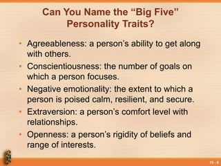 Lesson 15 Basic Elements of Individual Behavior in Organization | PPT