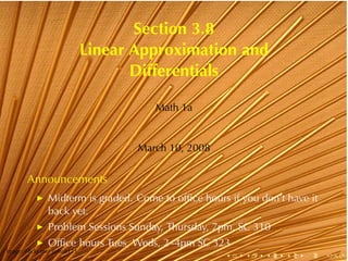 Lesson 15: Linear Approximation and Differentials | PDF