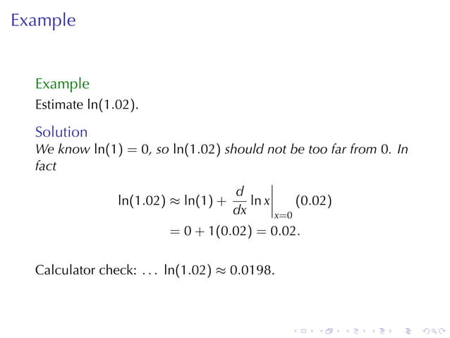 Lesson 15: Linear Approximation and Differentials | PPT