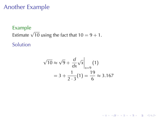 Lesson 15: Linear Approximation and Differentials | PPT