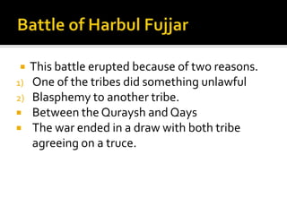 Lesson 16 critically analyse the buhyara incident, battle of fujjar ...